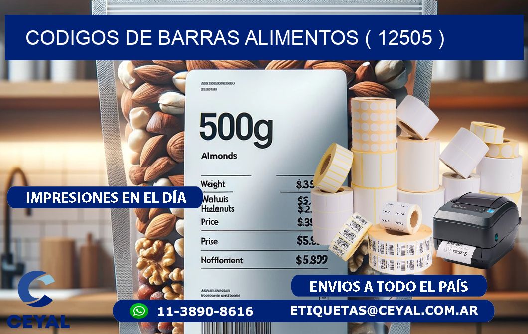 CODIGOS DE BARRAS ALIMENTOS ( 12505 ) | Impresoras Etiquetas